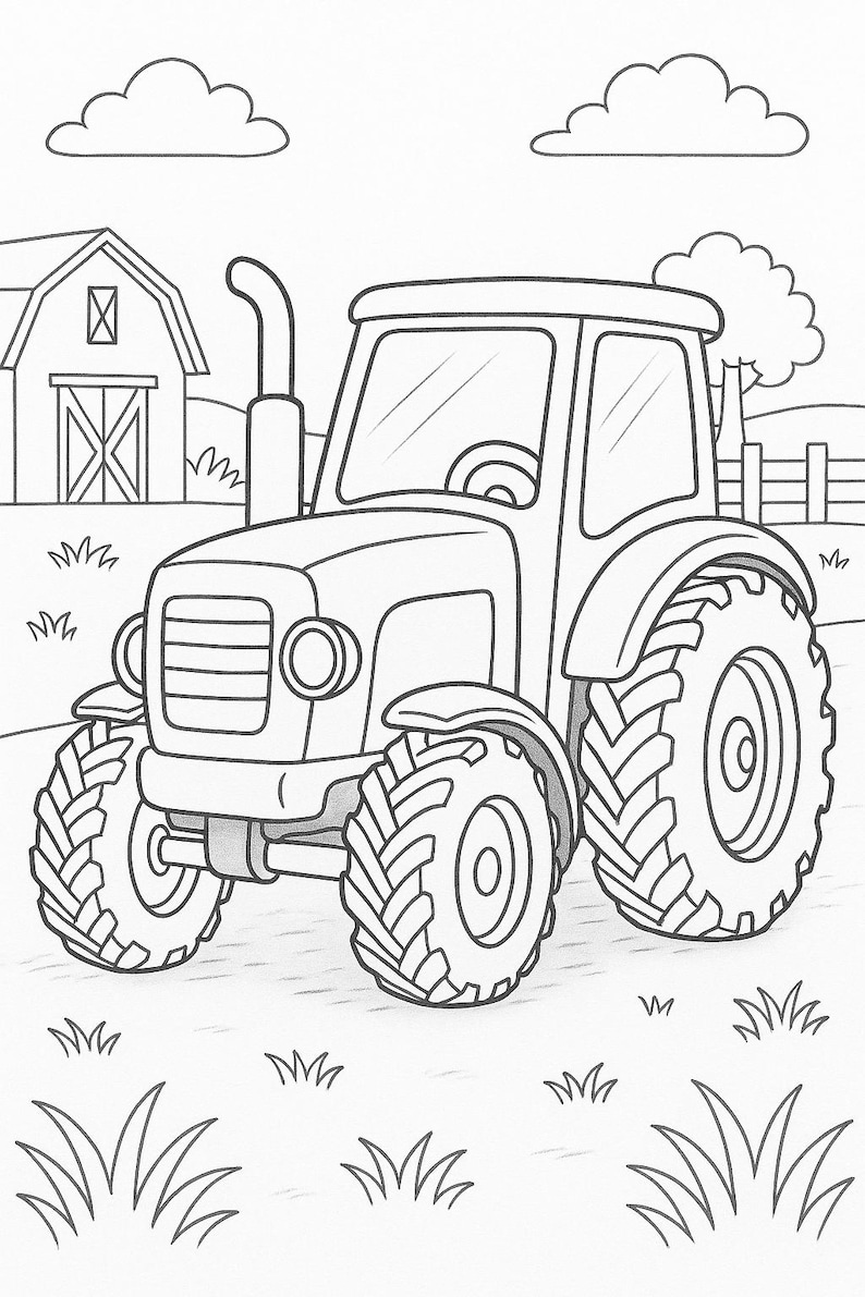 Kids Tractor Coloring Pages – Printable Activity Pack (10 Pages) | A4 ...