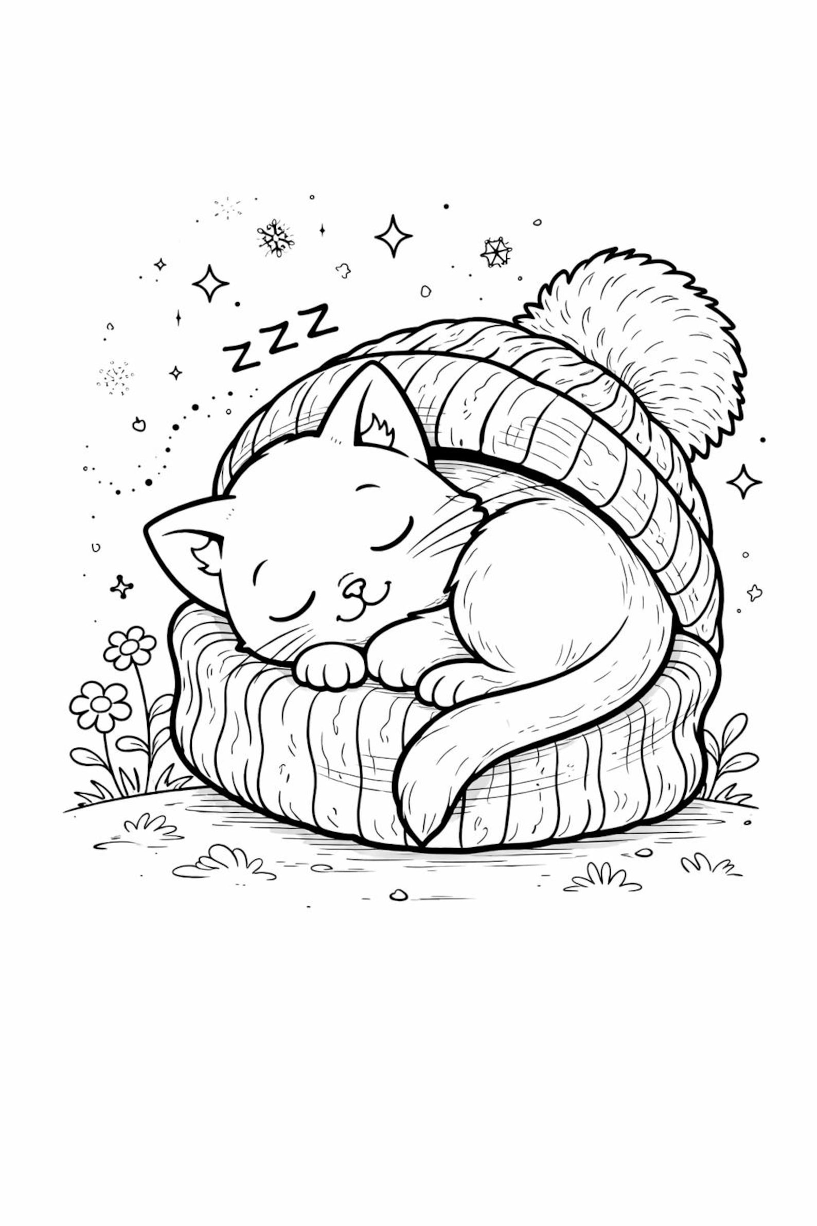 Cute Cat Coloring Pages for Kids – 20 Page Mega Bundle | Cats & Cats in ...
