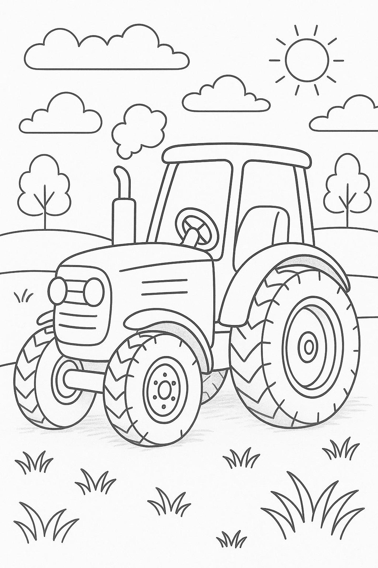 Kids Tractor Coloring Pages – Printable Activity Pack (10 Pages) | A4 ...
