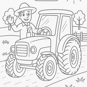 Kids Tractor Coloring Pages – Printable Activity Pack (10 Pages) | A4 ...