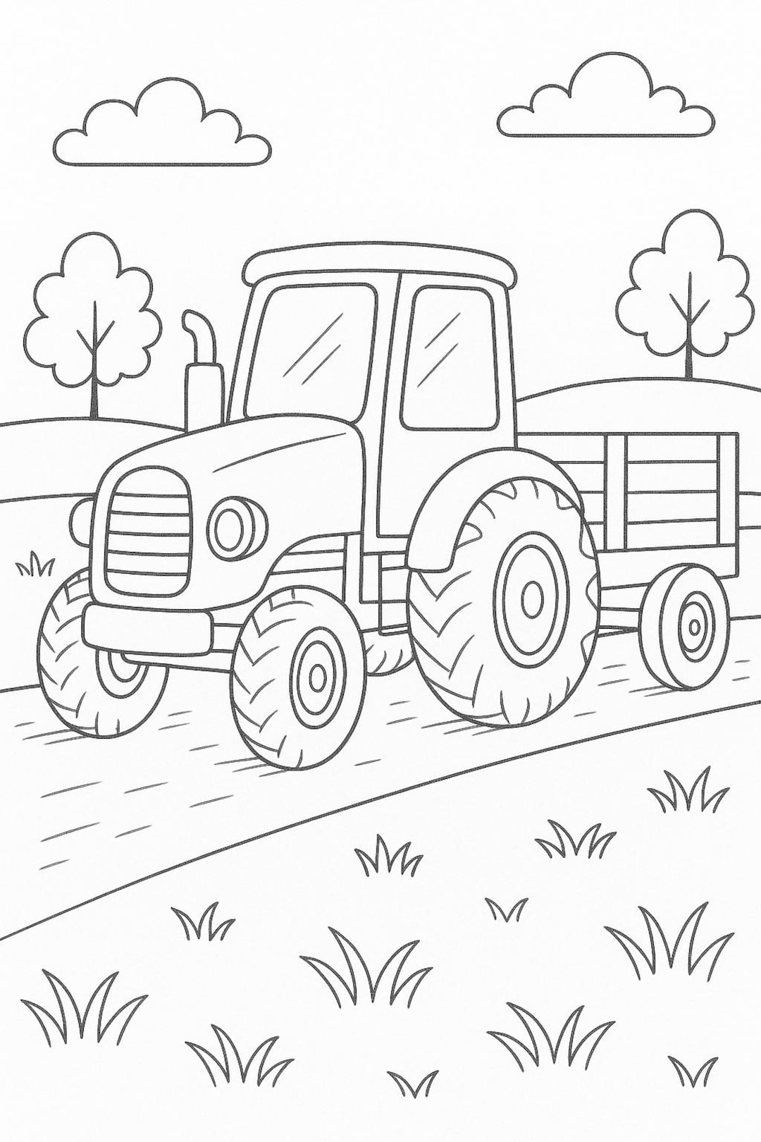 Kids Tractor Coloring Pages – Printable Activity Pack (10 Pages) | A4 ...