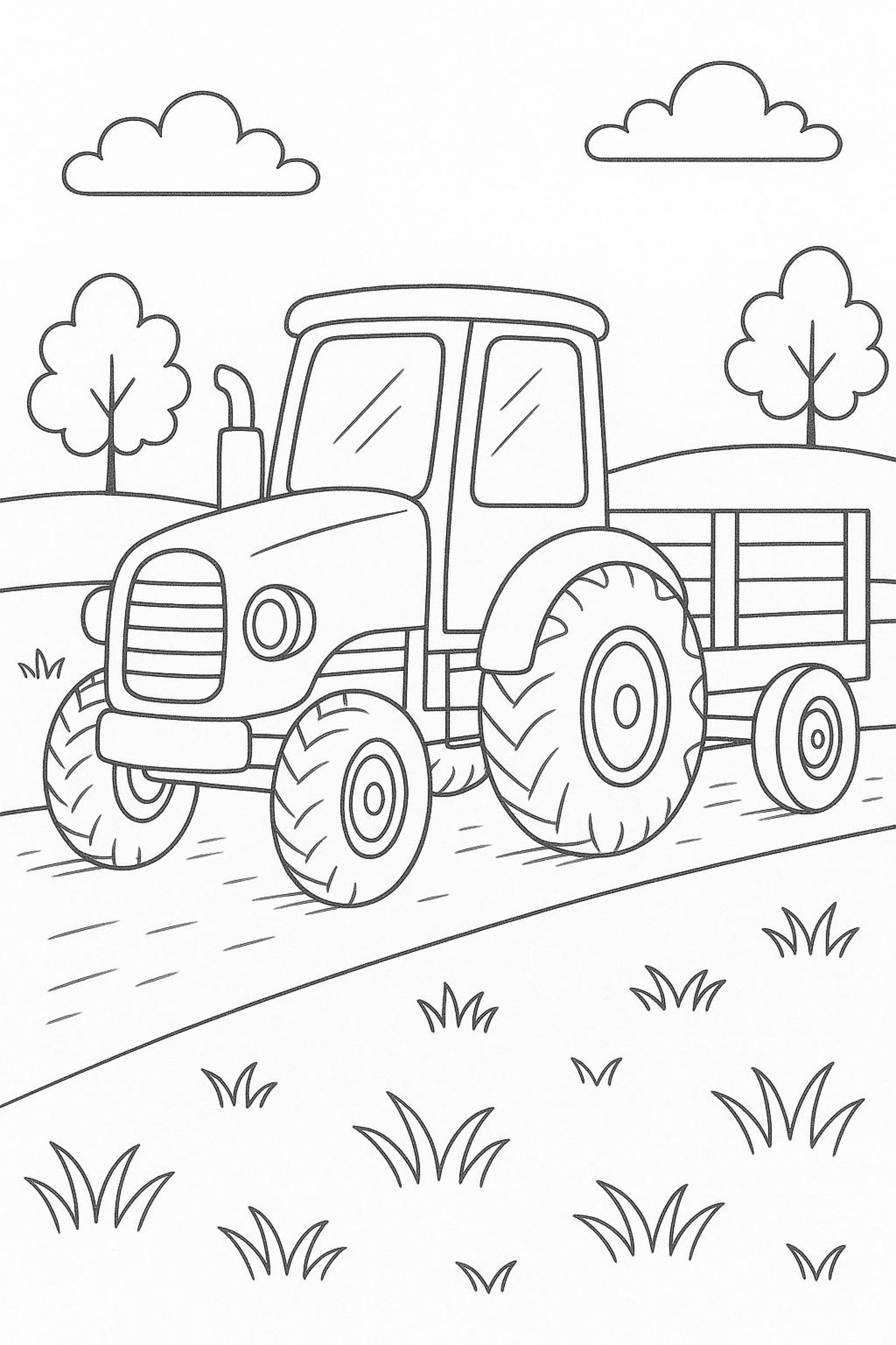 Kids Tractor Coloring Pages – Printable Activity Pack (10 Pages) | A4 ...