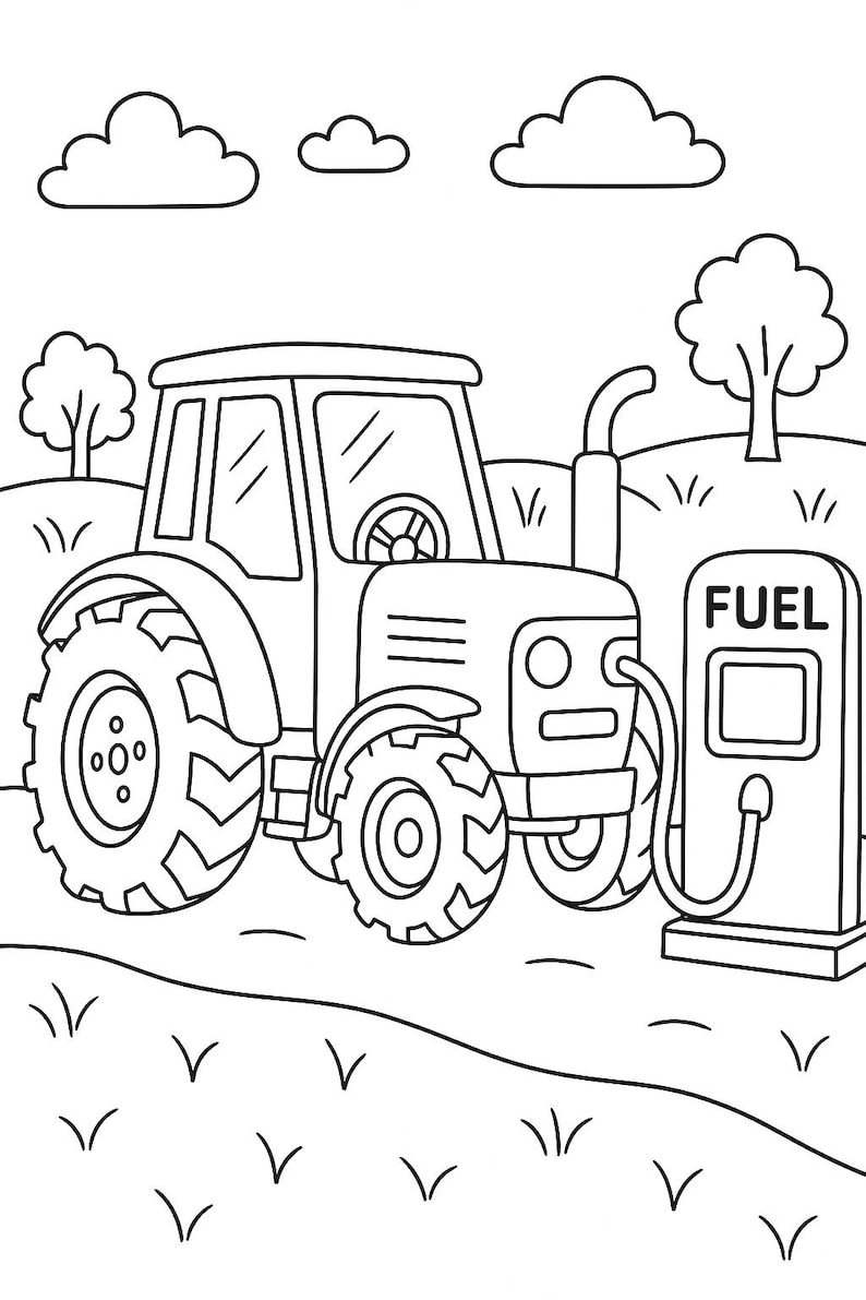 Kids Tractor Coloring Pages – Printable Activity Pack (10 Pages) | A4 ...