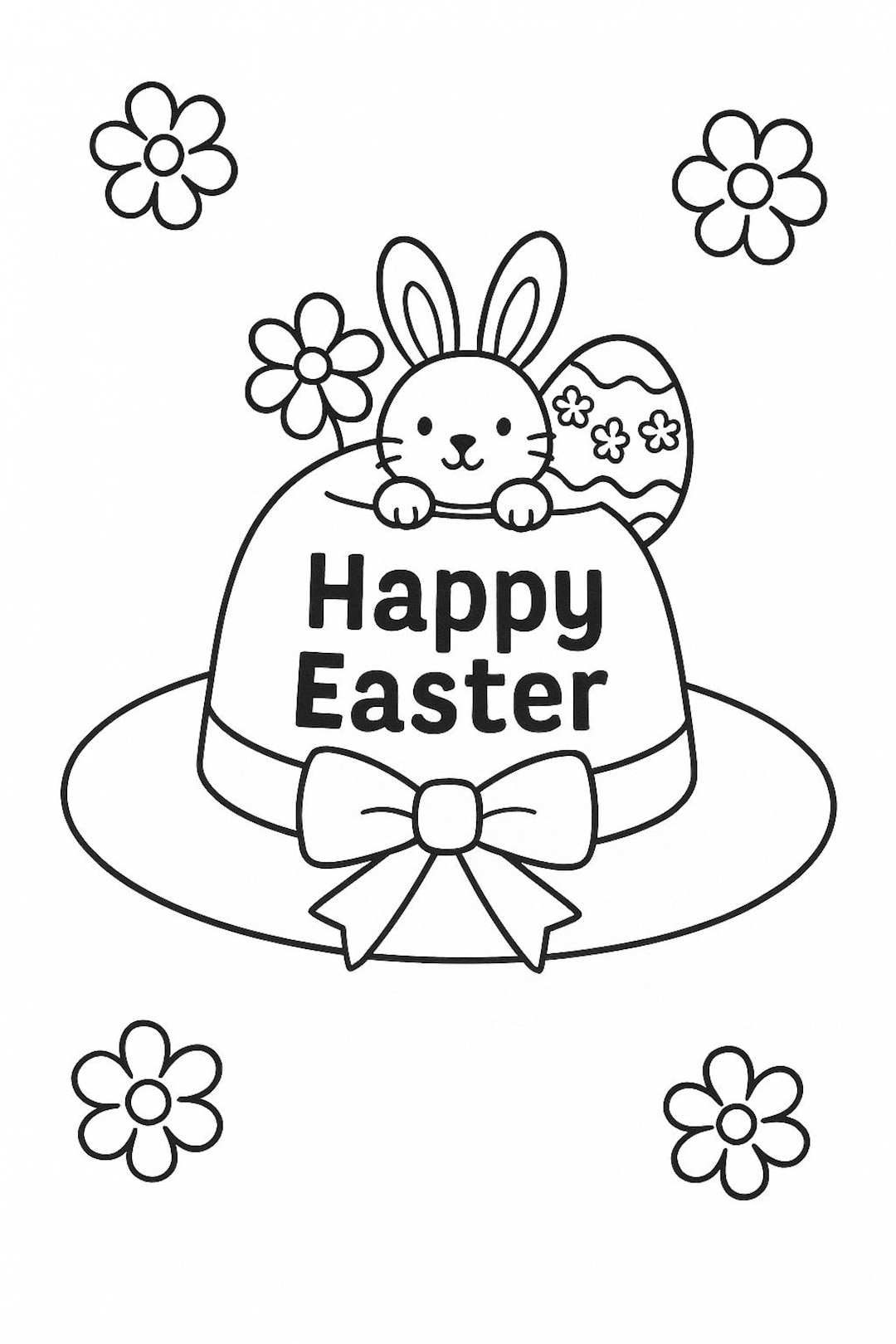 Printable Easter Bonnet Coloring Pages – 10 A4 Designs for Kids | Fun ...