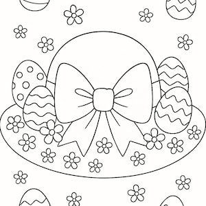 Printable Easter Bonnet Coloring Pages – 10 A4 Designs for Kids | Fun ...