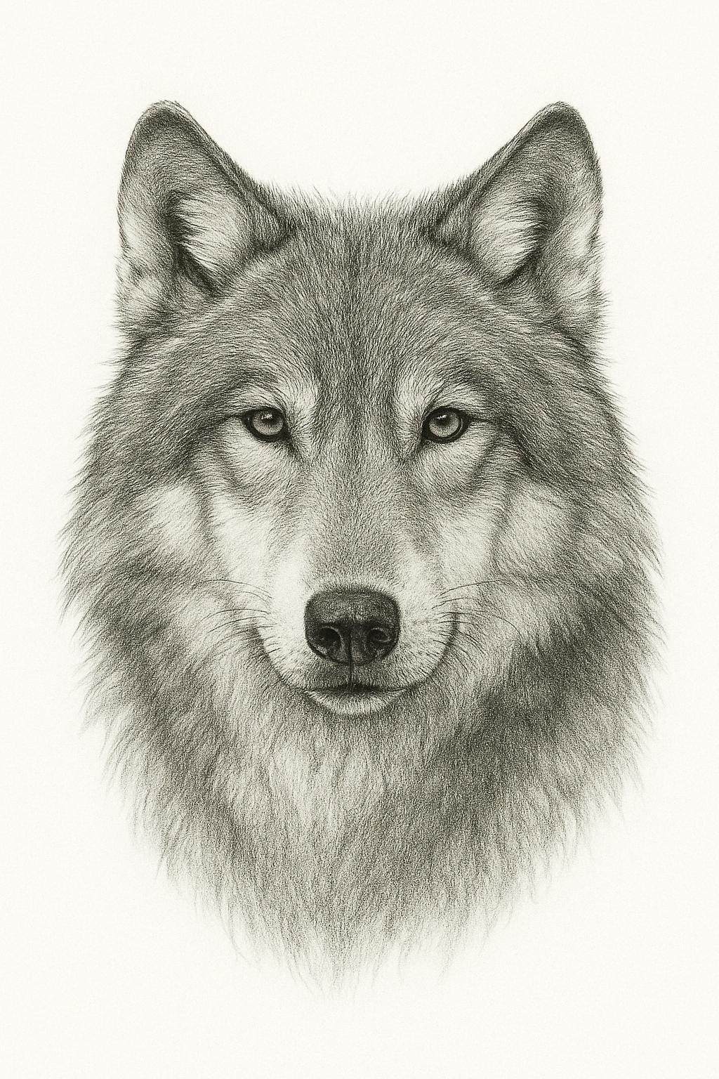Realistic Wolf Pencil Drawing: Wildlife Art Print (digital Download) - Etsy