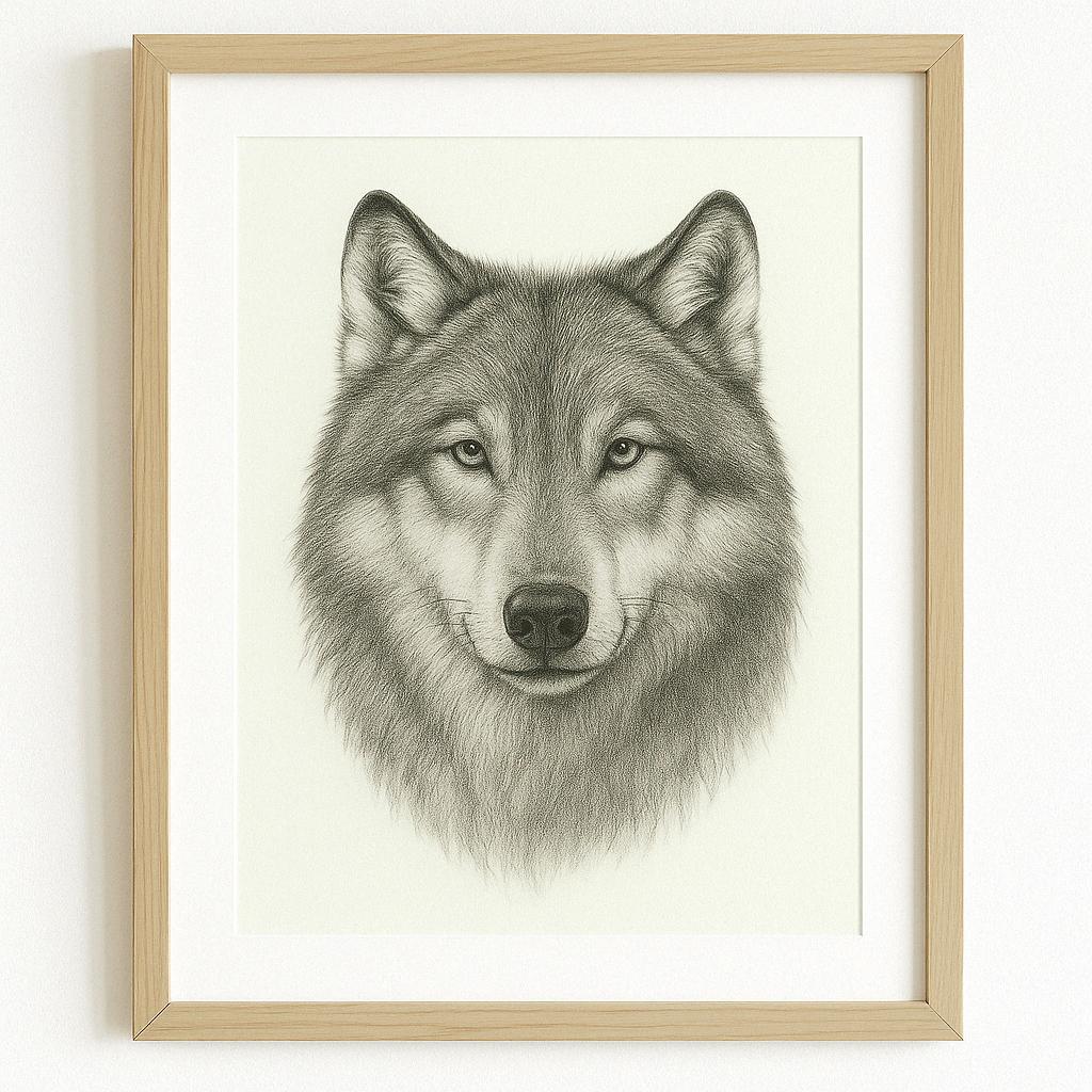 Realistic Wolf Pencil Drawing: Wildlife Art Print (digital Download) - Etsy