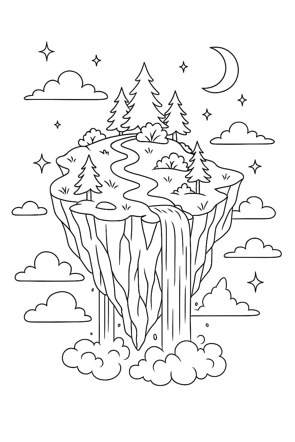 Fantasy Landscape Coloring Pages: Surreal Scenes Printable Bundle (A4 ...