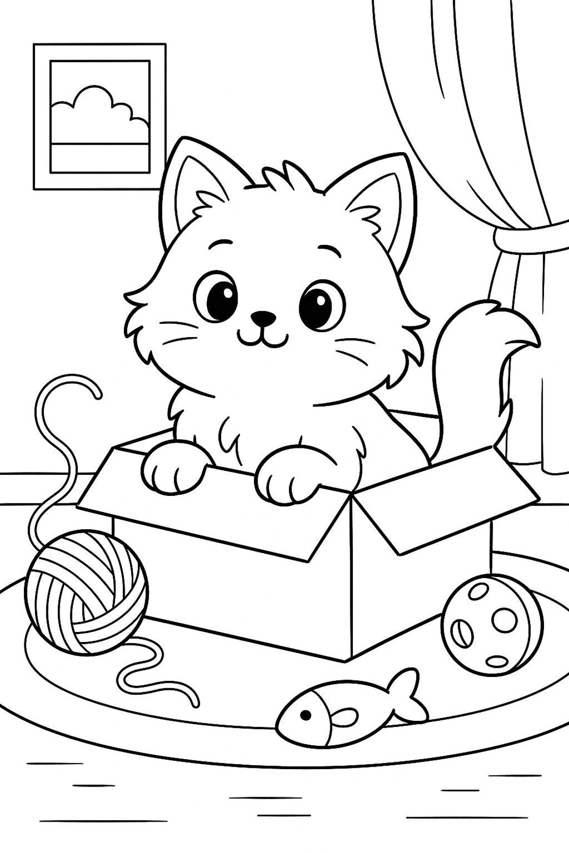 Cute Cat Coloring Pages for Kids – 10 Printable Kitten Designs | Cat ...