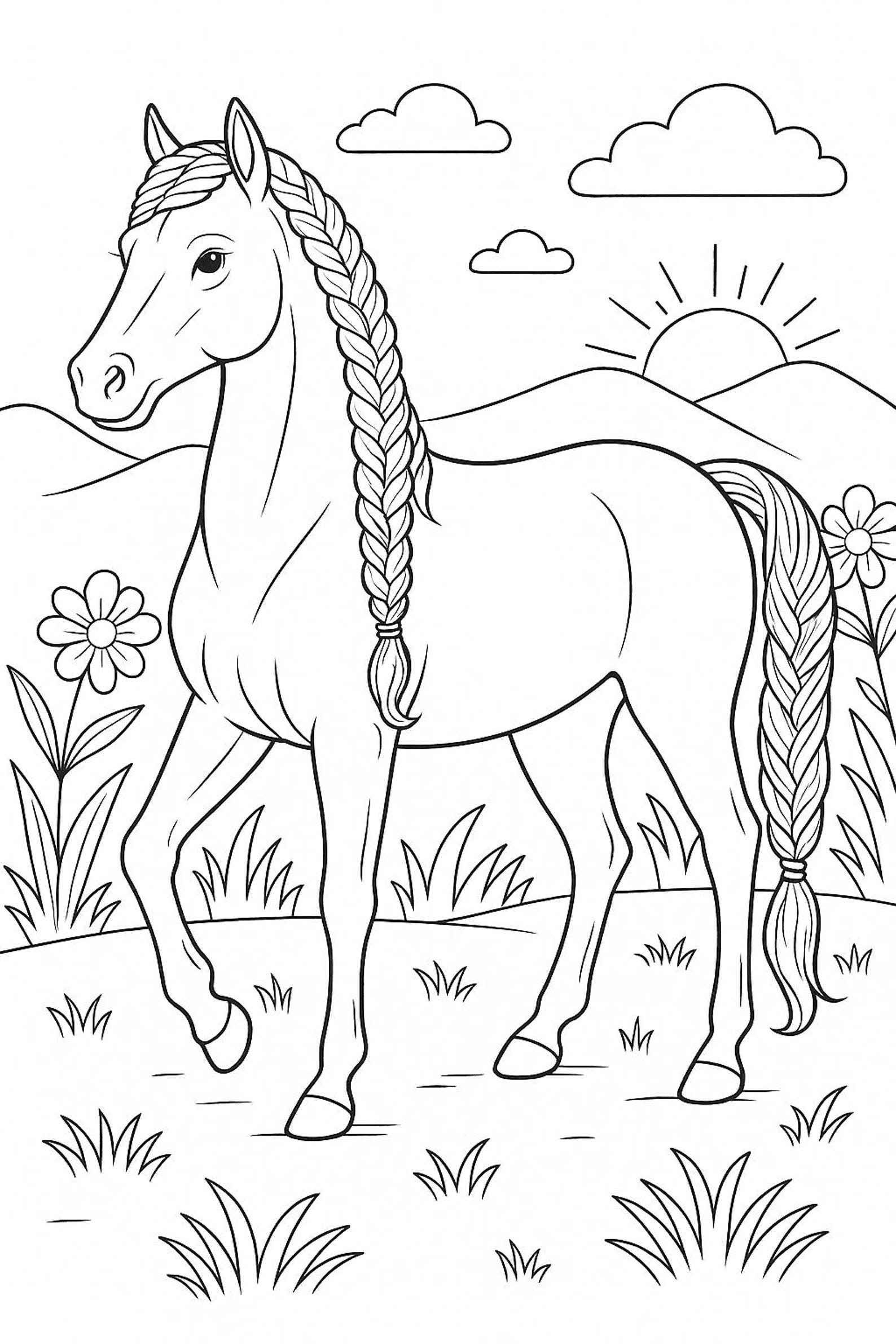 Horse Coloring Pages for Kids: 10 A4 Printable Designs (instant ...