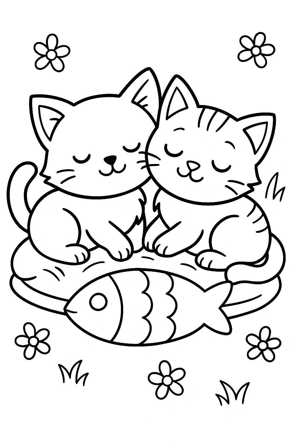 Cute Cat Coloring Pages for Kids – 20 Page Mega Bundle | Cats & Cats in ...