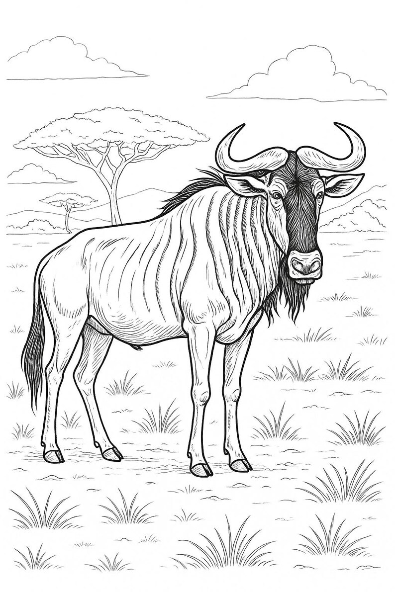 African Animal Coloring Pages: Realistic Safari Designs (PDF Download ...