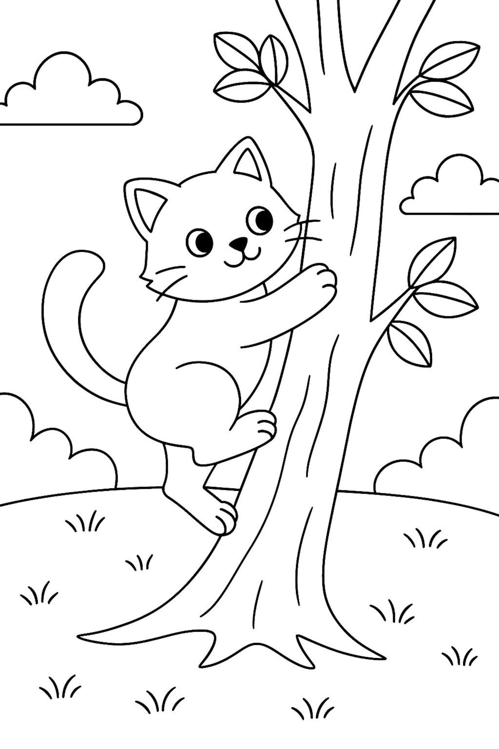 Cute Cat Coloring Pages for Kids – 10 Printable Kitten Designs | Cat ...