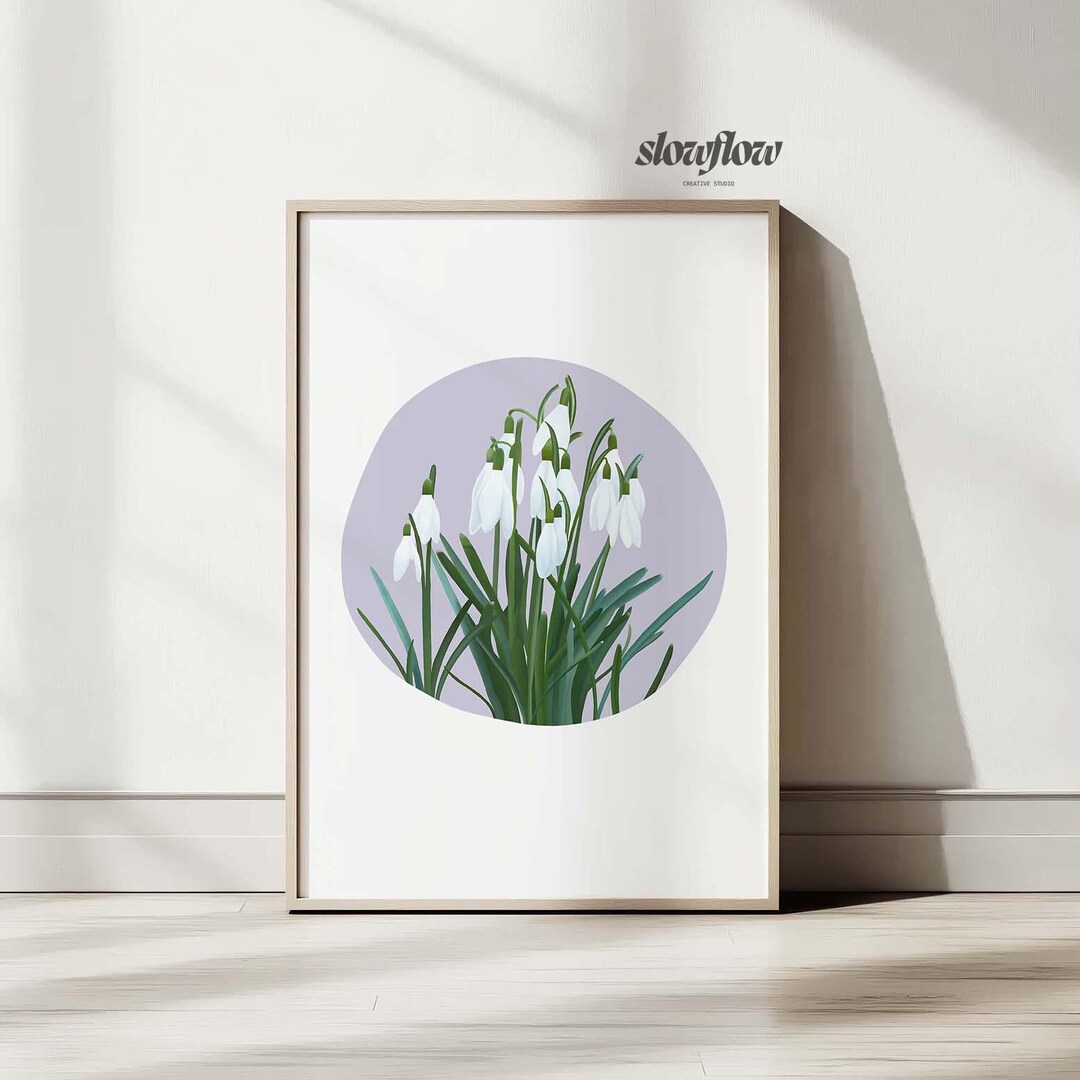 Snowdrops Artwork - Floral Poster for Instant Download, Home Decor ...