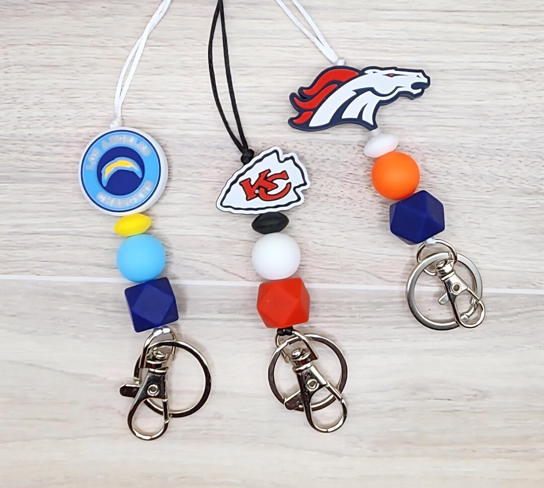 AFC West NFL Silicone Bead Lanyard – Cute and Functional ID Badge ...