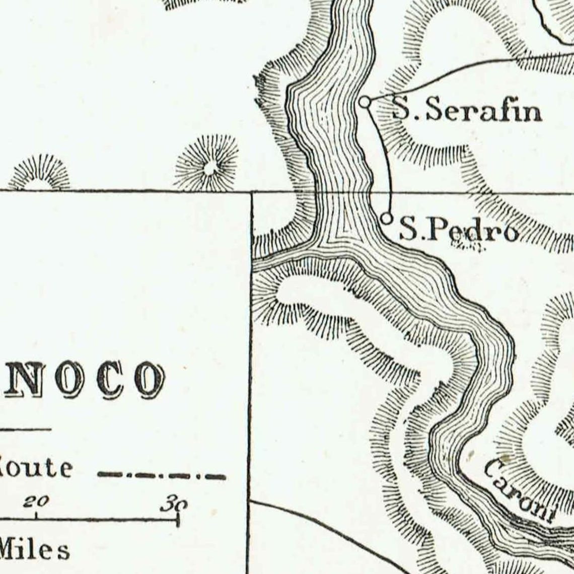1870s Original Lower Orinoco River Map Woodblock Print - South American ...
