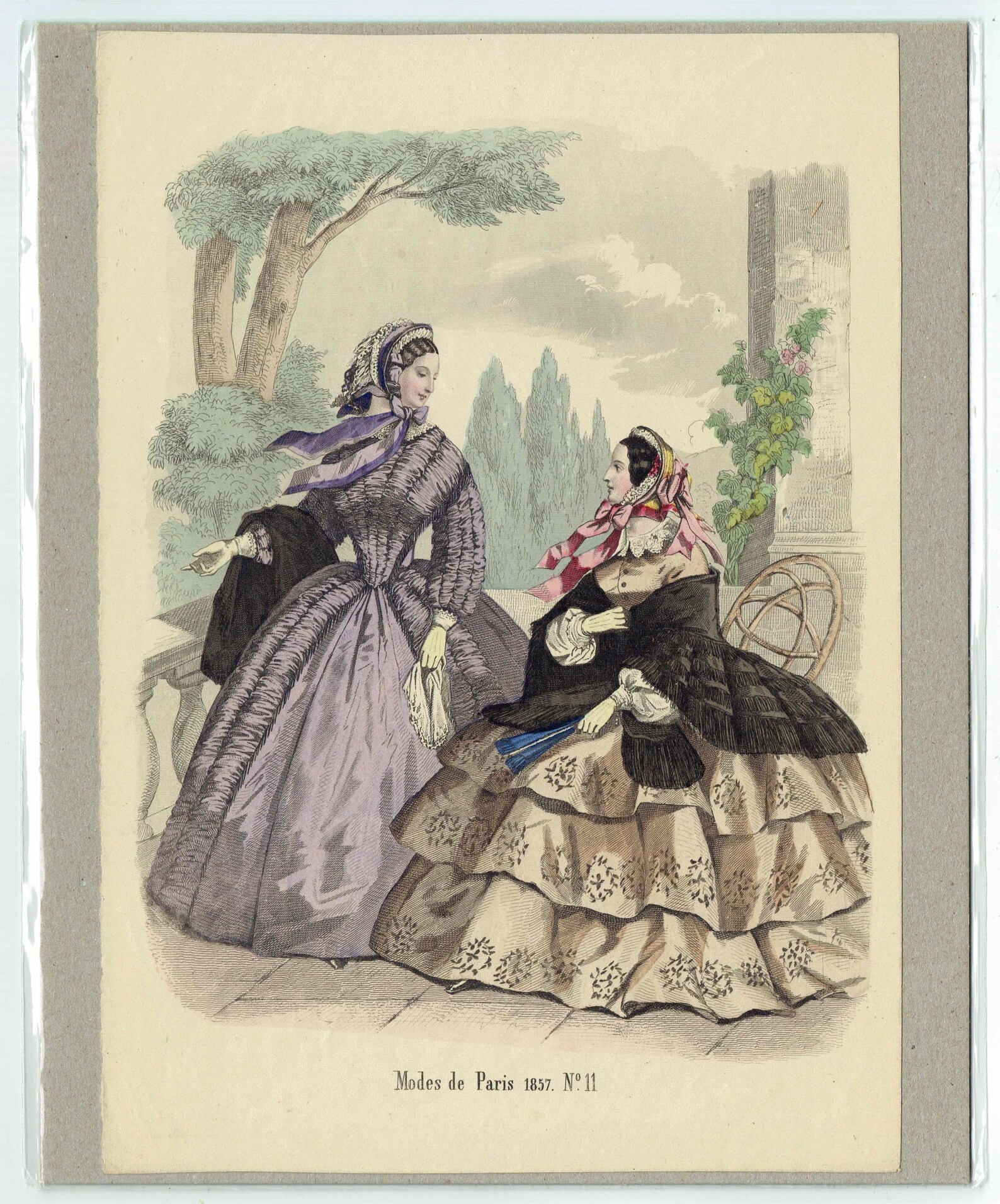 1857 Modes De Paris No.11 Print - Parisian Women’s Fashion - Hand ...