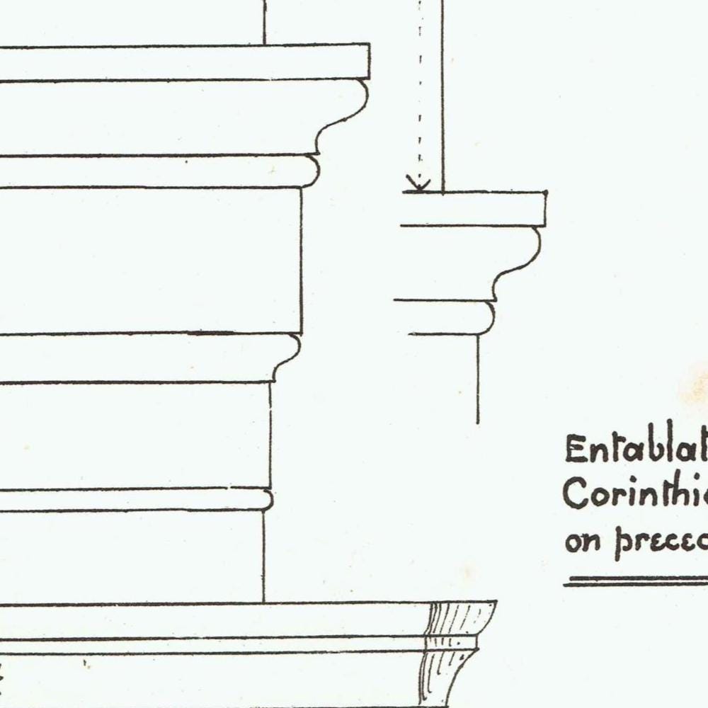 1898 Classic Architectural Frieze Print - Corinthian Entablature ...