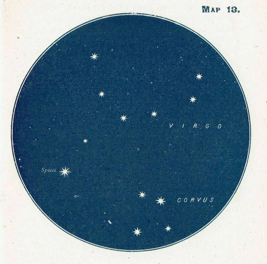 1944 Virgo Constellation Map 18 - Original Vintage Print by Gall - Star ...
