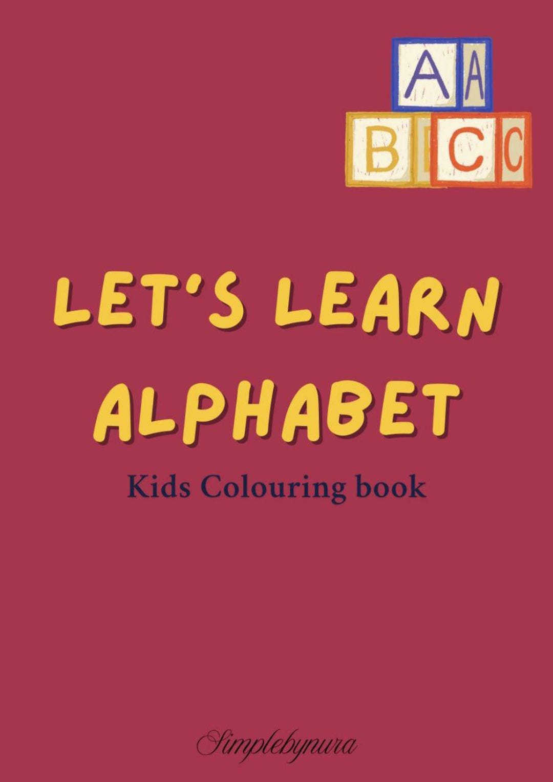 Let's Learn Alphabet (kids Colouring Book) - Etsy