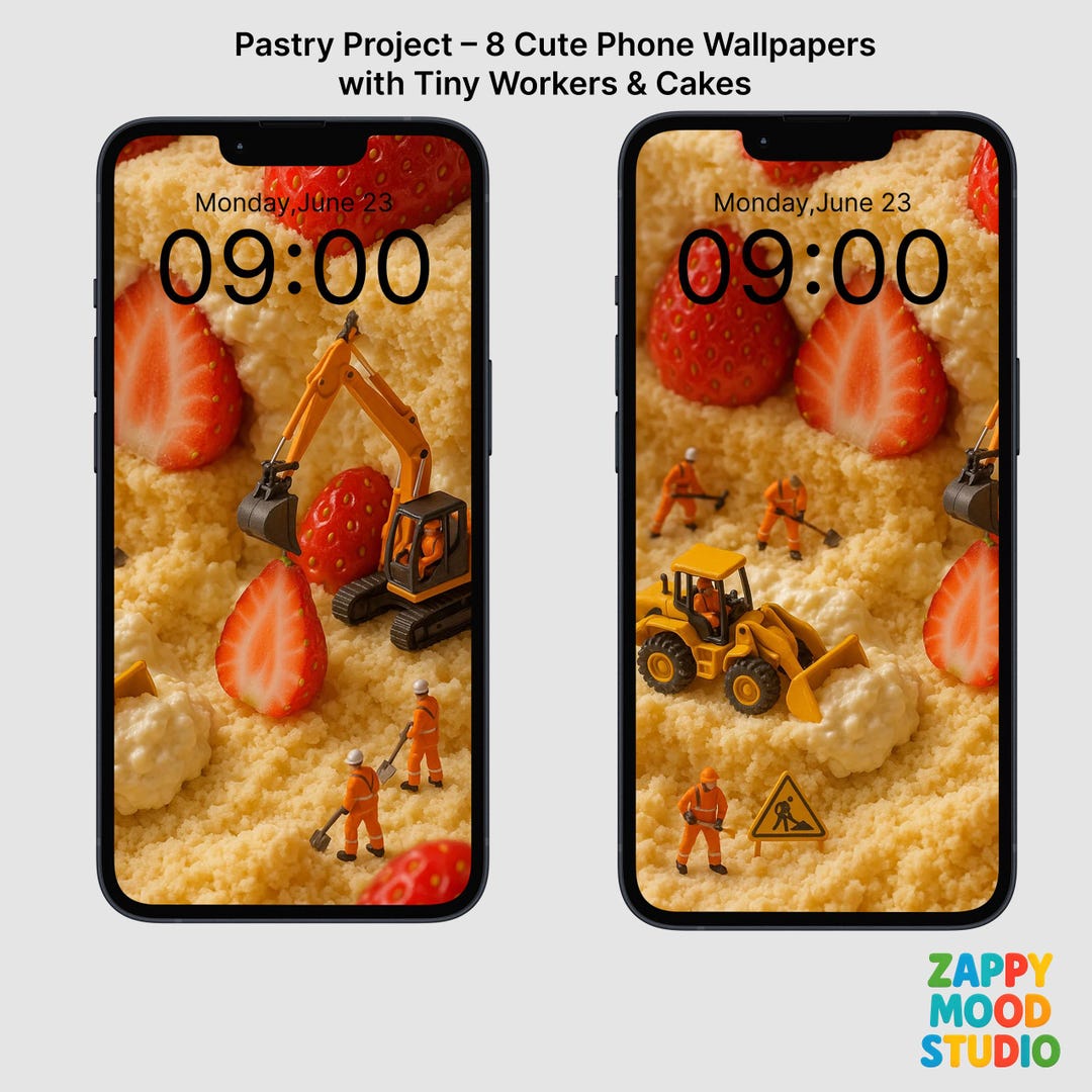 Zappymood 8 Cute Construction Cake Wallpapers – Tiny Workers Dessert ...