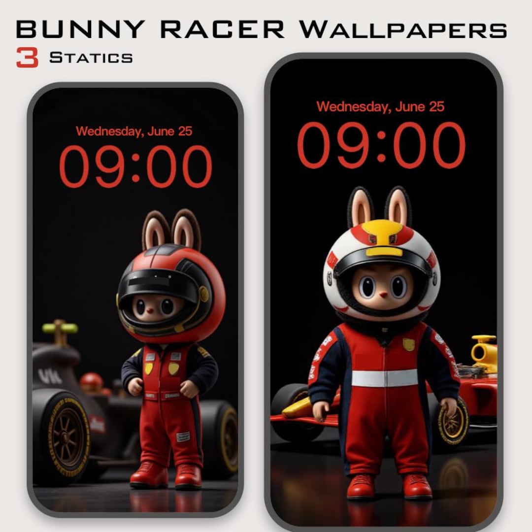 3 Racer Bunny Wallpapers – Cute F1 Racing Bunny iPhone & Android Lock ...