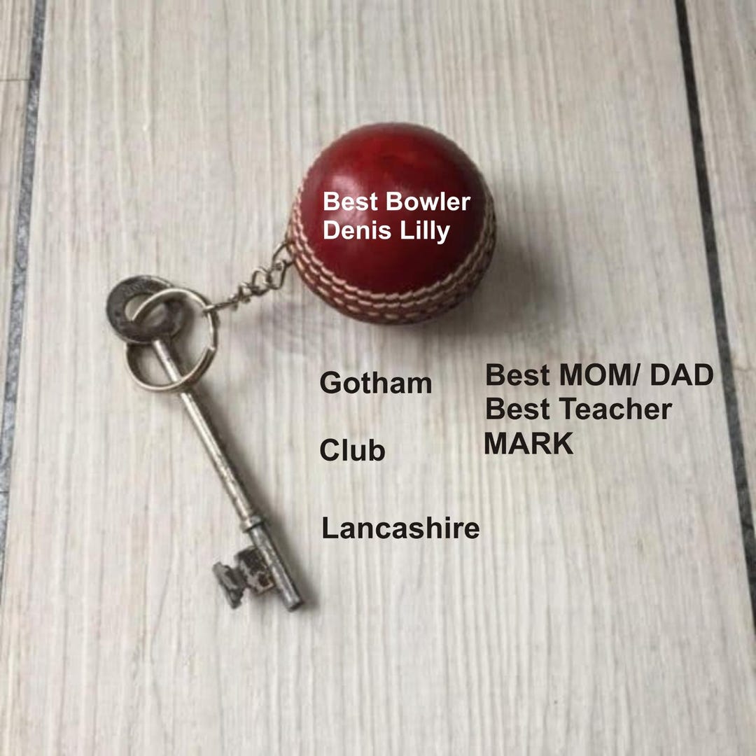 Pure Leather Hand Stitched Miniature Cricket Ball Key Chain (red ...