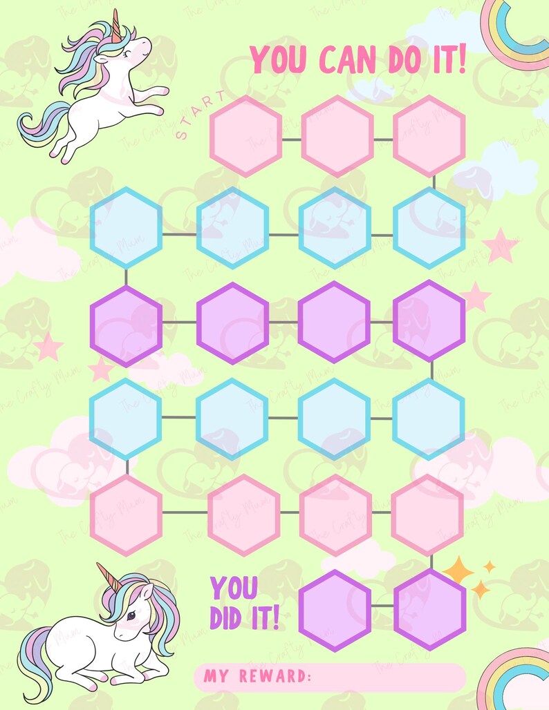 Unicorn Tracker Reward Chart- Digital Download - Etsy