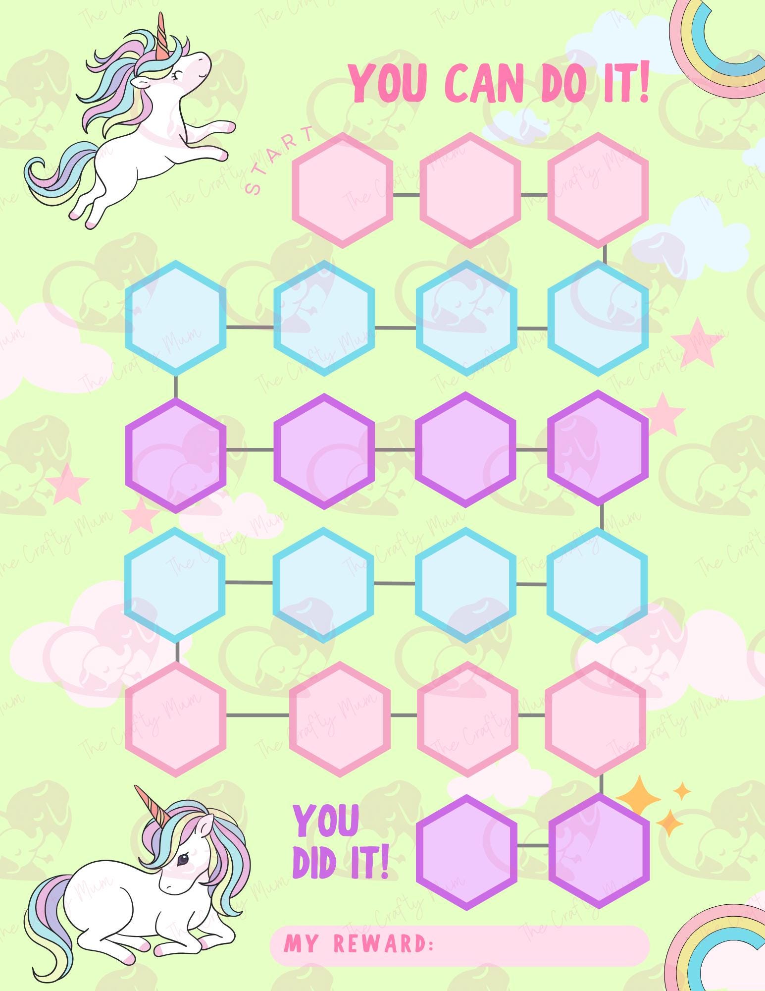Unicorn Tracker Reward Chart- Digital Download - Etsy