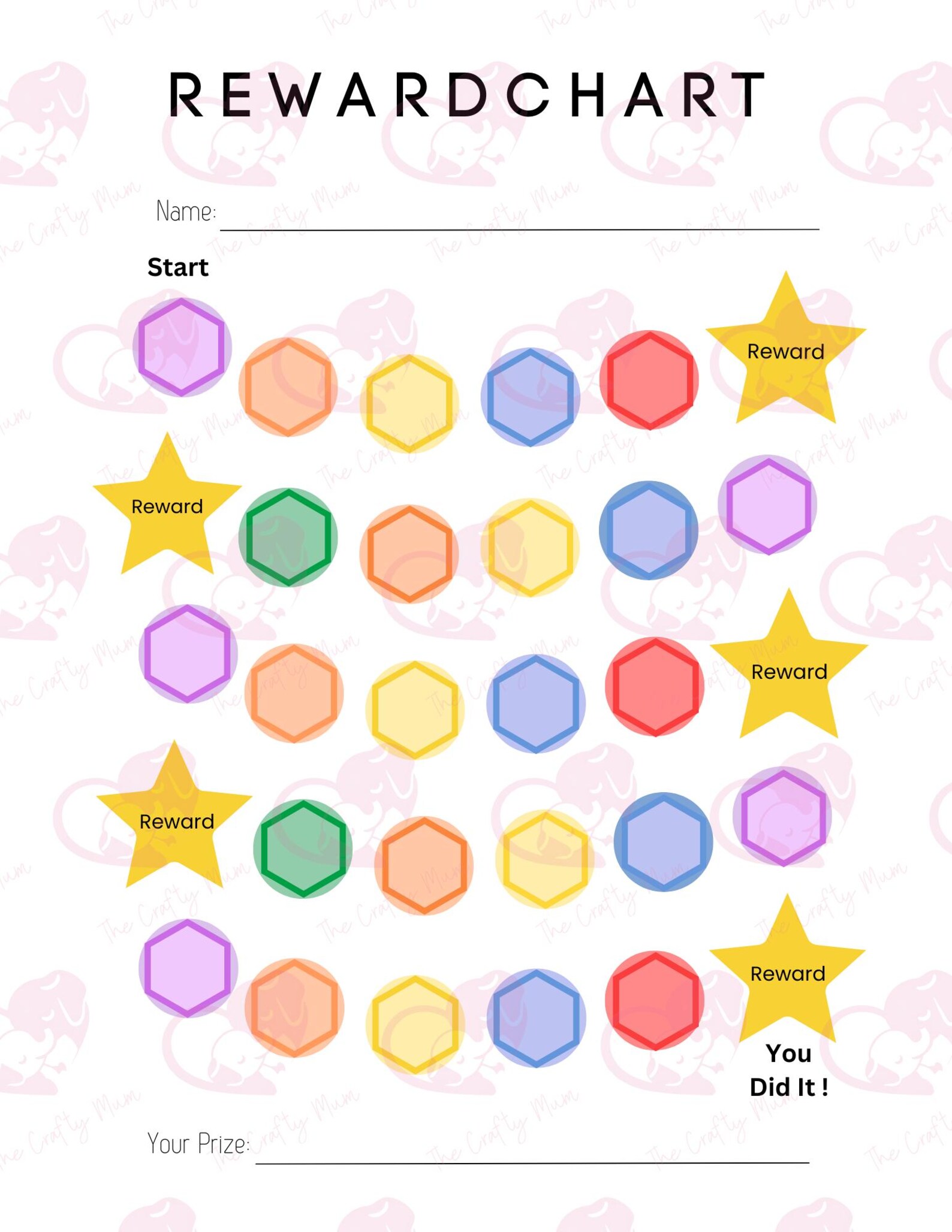Stars and Shapes Toddler Reward Chart-digital Download - Etsy