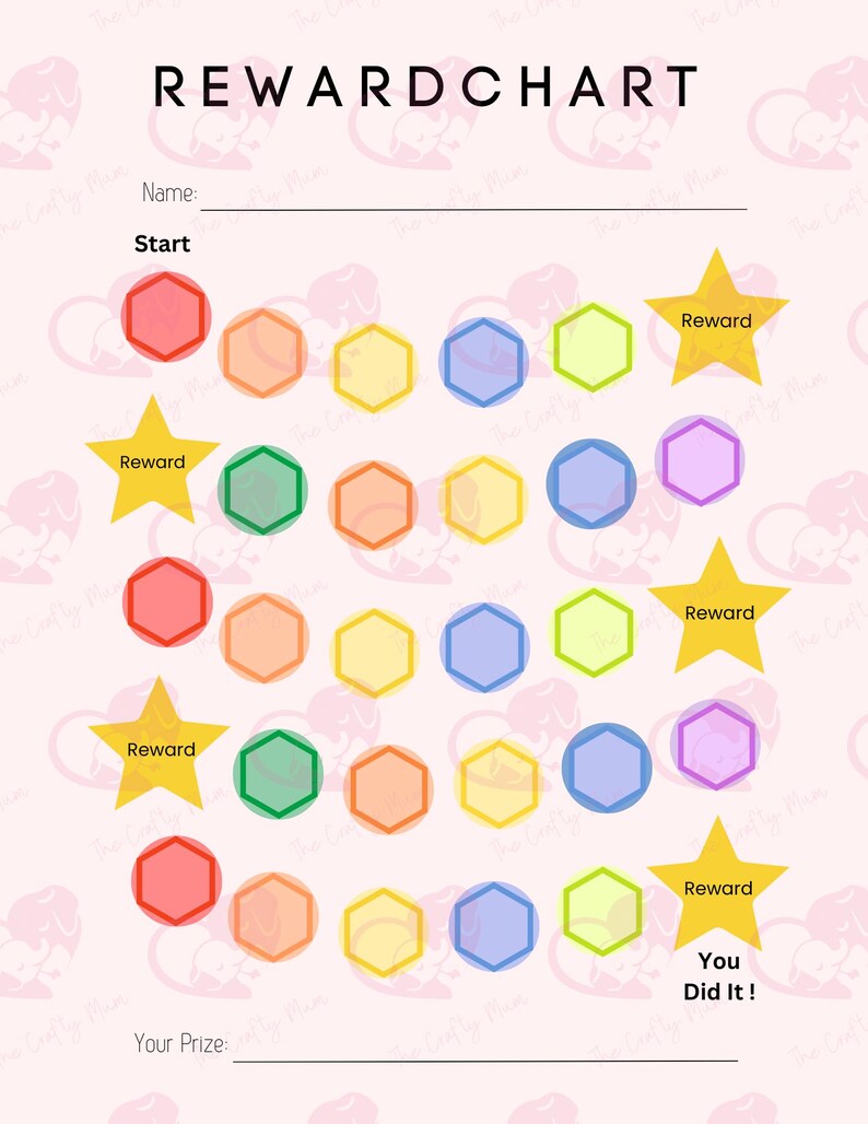 Stars and Shapes Toddler Reward Chart-digital Download - Etsy