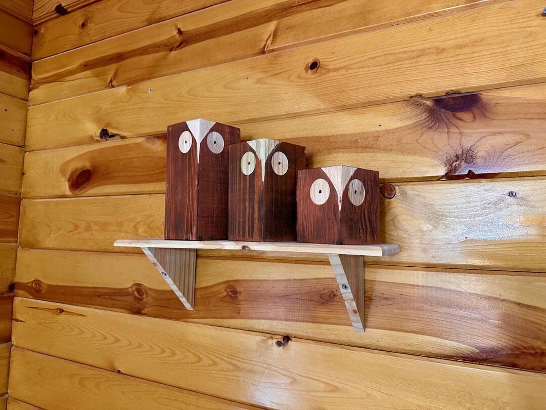 Owls, a Family of Three. Handmade, Repurposed From Old Fence Posts ...