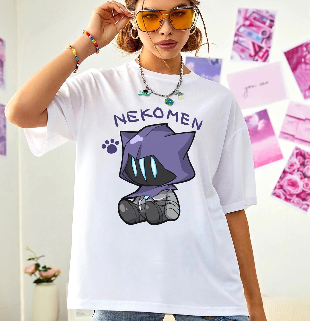 Nekomen Valorant Shirt, Chibi Cute Omen Cat Valorant Shirt, Hoodie ...