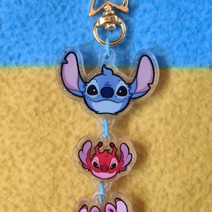 Lilo and Stitch, Stitch, Leroy End Angle Acrylic Keychain - Etsy