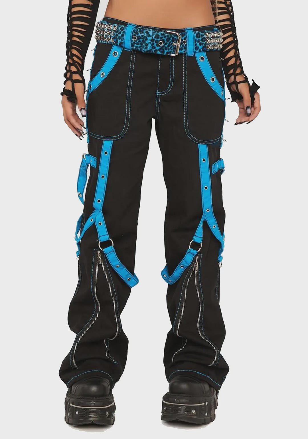 Starma International Gothic Blue Multi Eyelet Dark Street Goth Punk ...