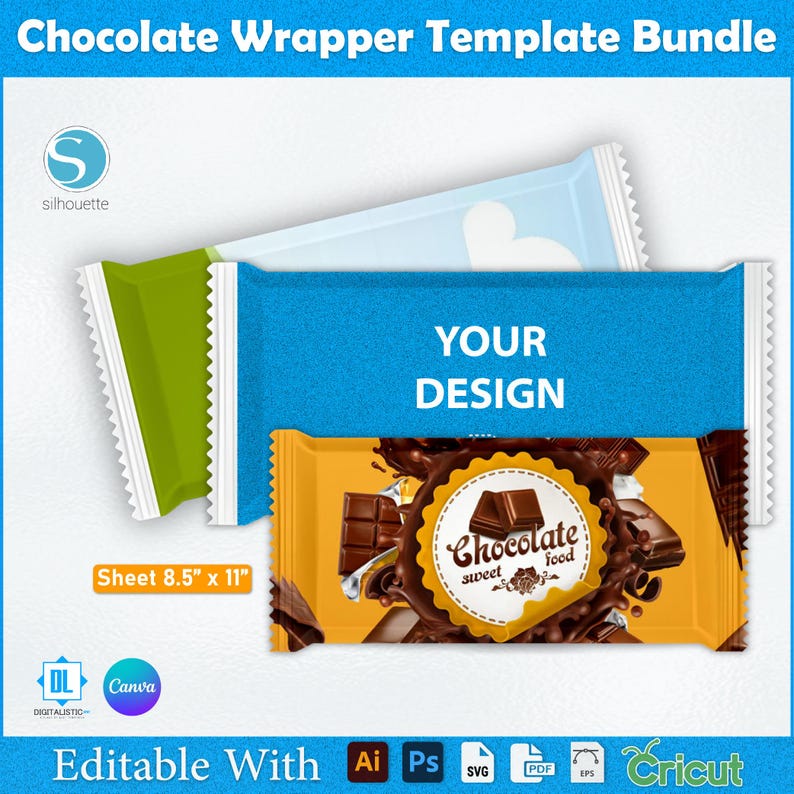 Chocolate Bar Wrapper Template, Candy Bar Wrapper, Chocolate Wrapper ...