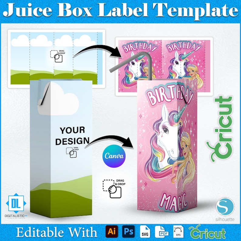 Juice Box Template, Juice Box Wrapper Template, Juice Box Bundle ...