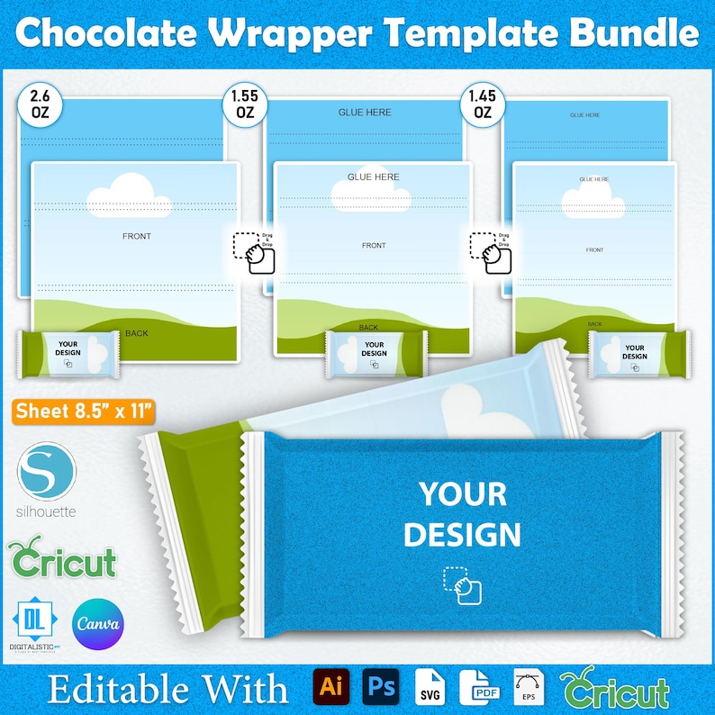 Chocolate Bar Wrapper Template, Candy Bar Wrapper, Chocolate Wrapper ...