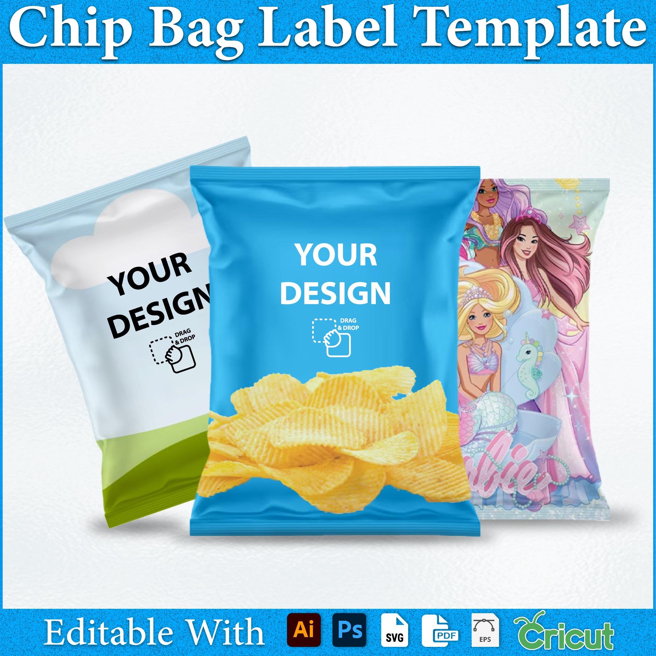 Chip Bag Template, Chip Bag Label, Chip Bag, Party Favor, Canva ...