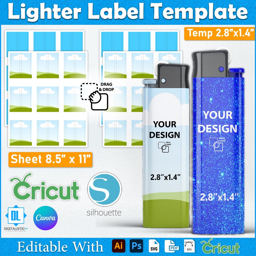 Lighter Label Template, Lighter Wrapper Template Svg, Lighter ...
