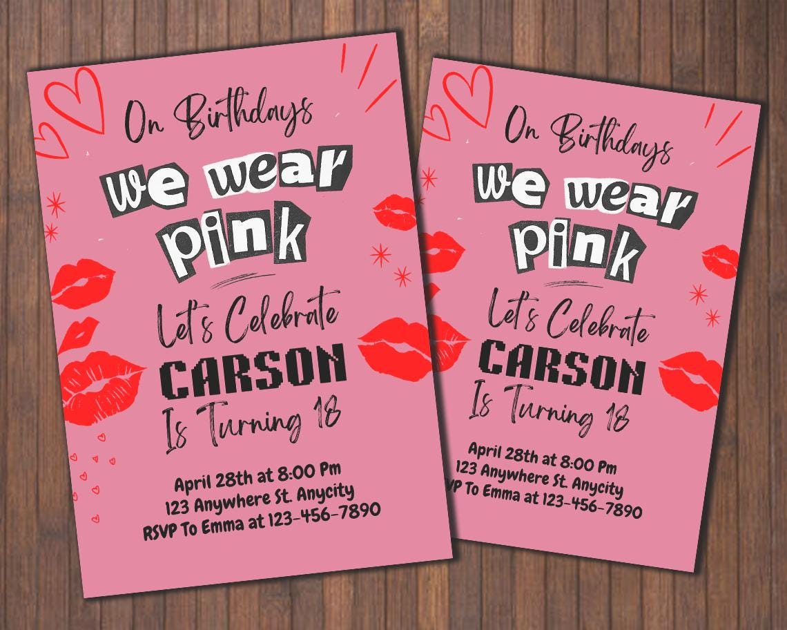 Editable Mean Girls Inspired Birthday Party Invitation Template, Burn ...