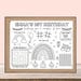 Rainbow Birthday Activity Sheet: Printable Kids Party Game (PDF) - Etsy