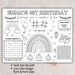 Rainbow Birthday Activity Sheet: Printable Kids Party Game (PDF) - Etsy