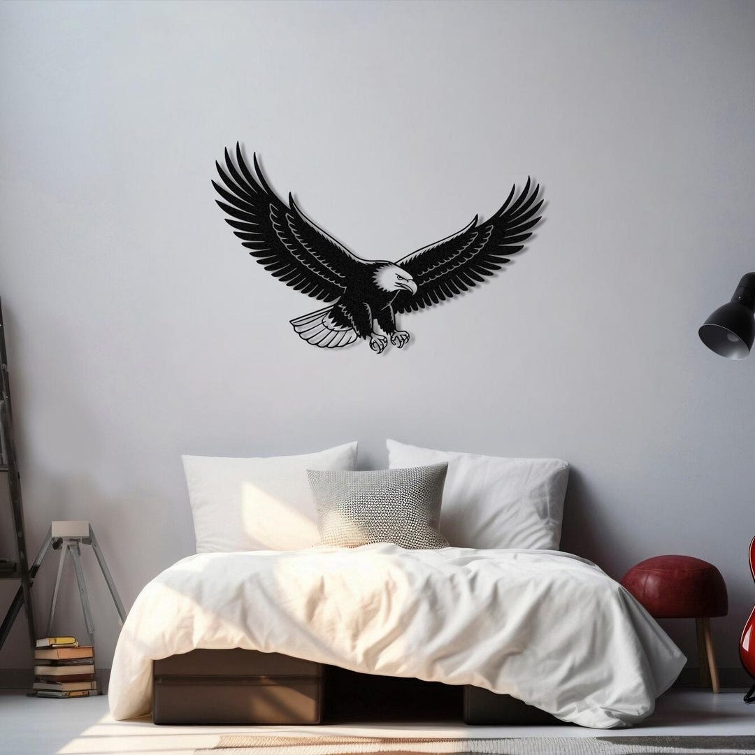 Eagle Metal Wall Art, Flying Eagle Wall Decor, Large Eagle Wall Hanging ...