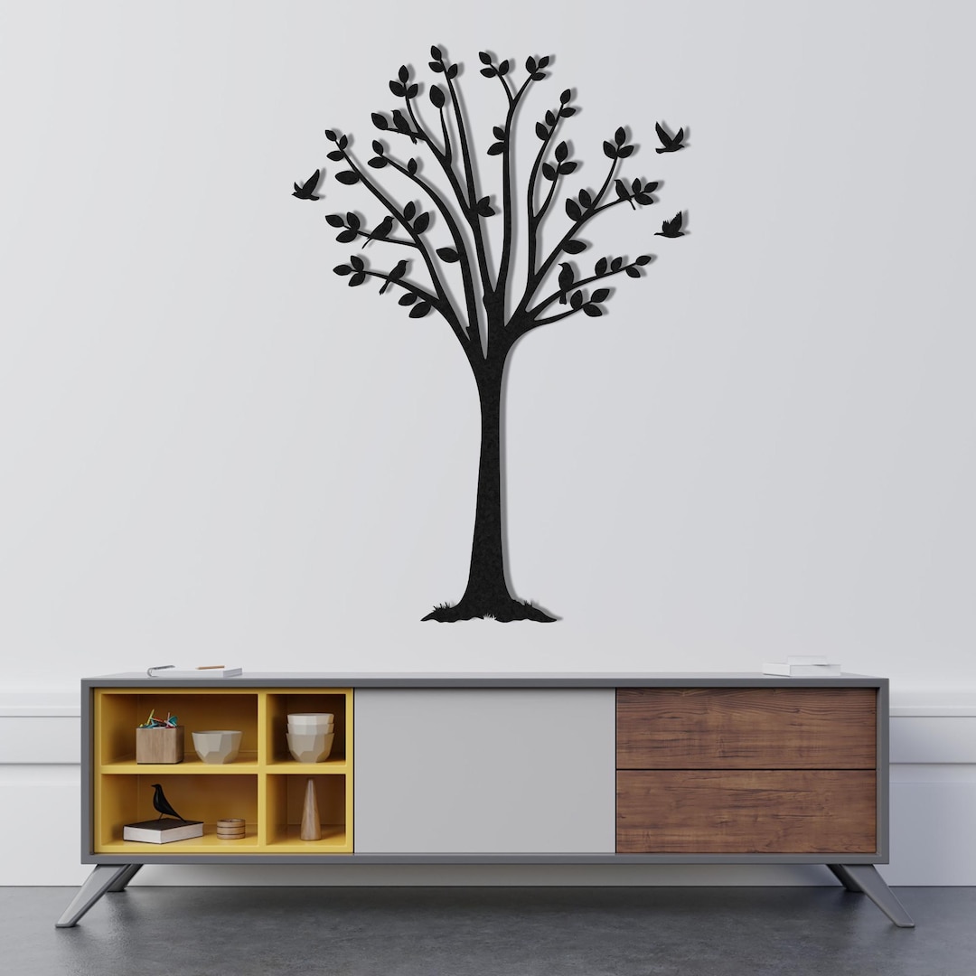 Tree With Birds Metal Wall Art, Bird Lover Gift, Outdoor Wall Decor - Etsy