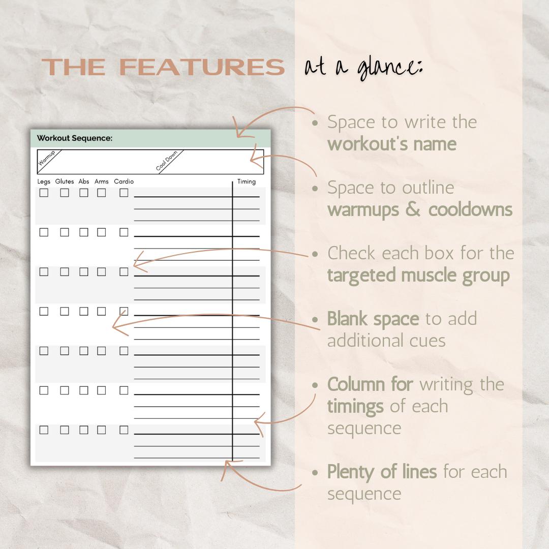 Barre Class Planner Template – Printable Instructor Worksheet ...