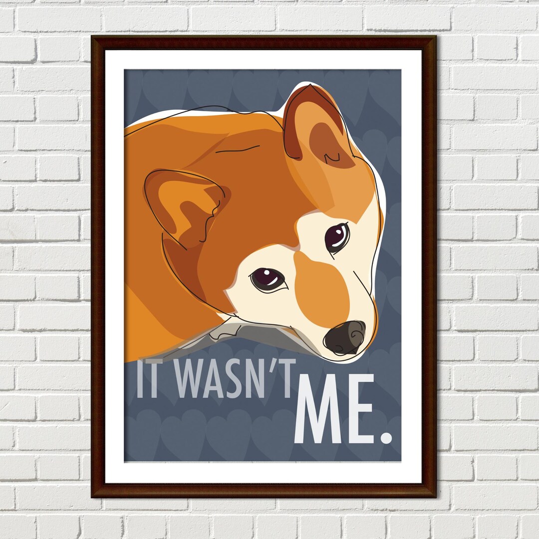 Shiba Inu Art Print – Dog Breed Illustration on Modern Dog Wall Poster ...