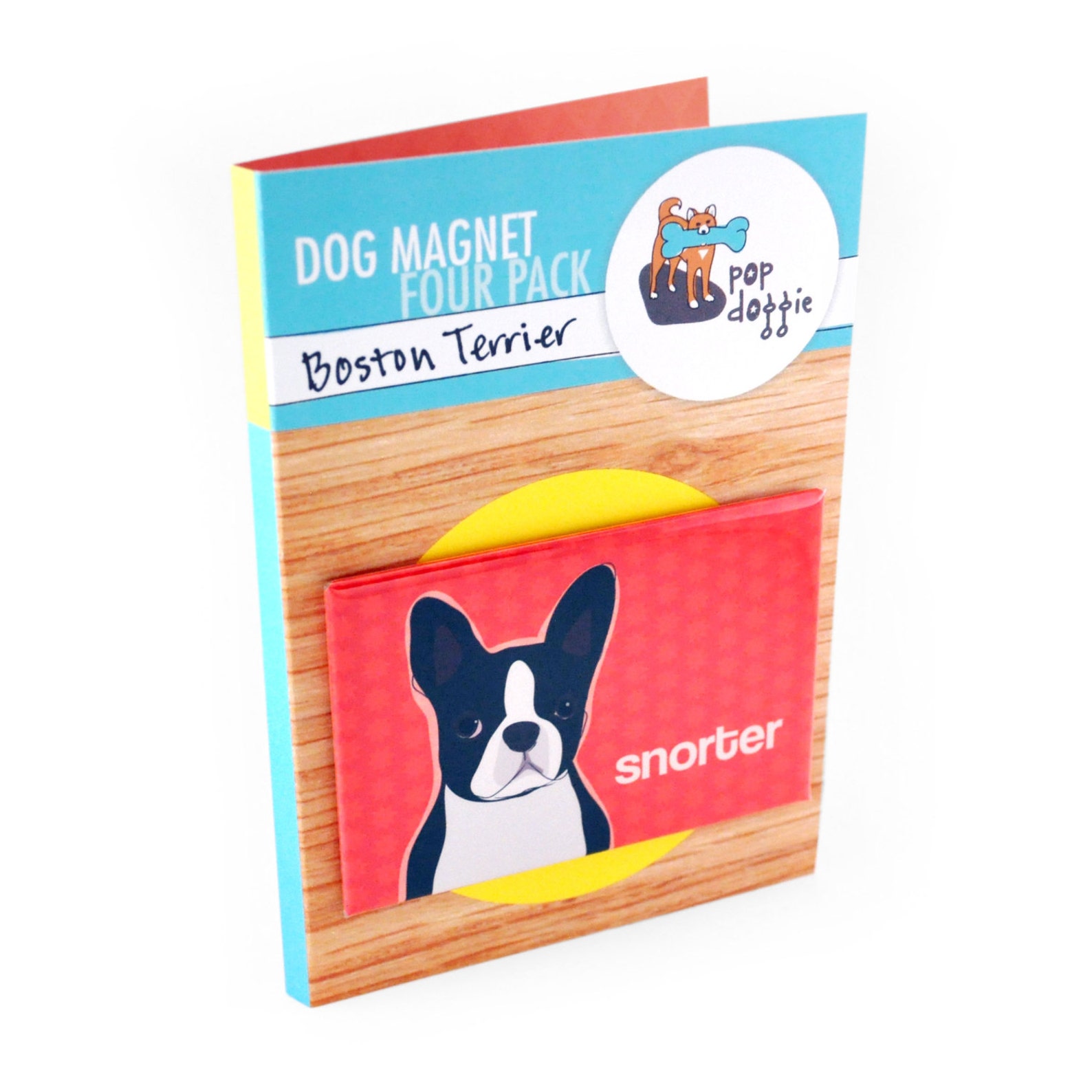 Boston Terrier Gifts Set of 4 Fridge Magnets With Funny - Etsy