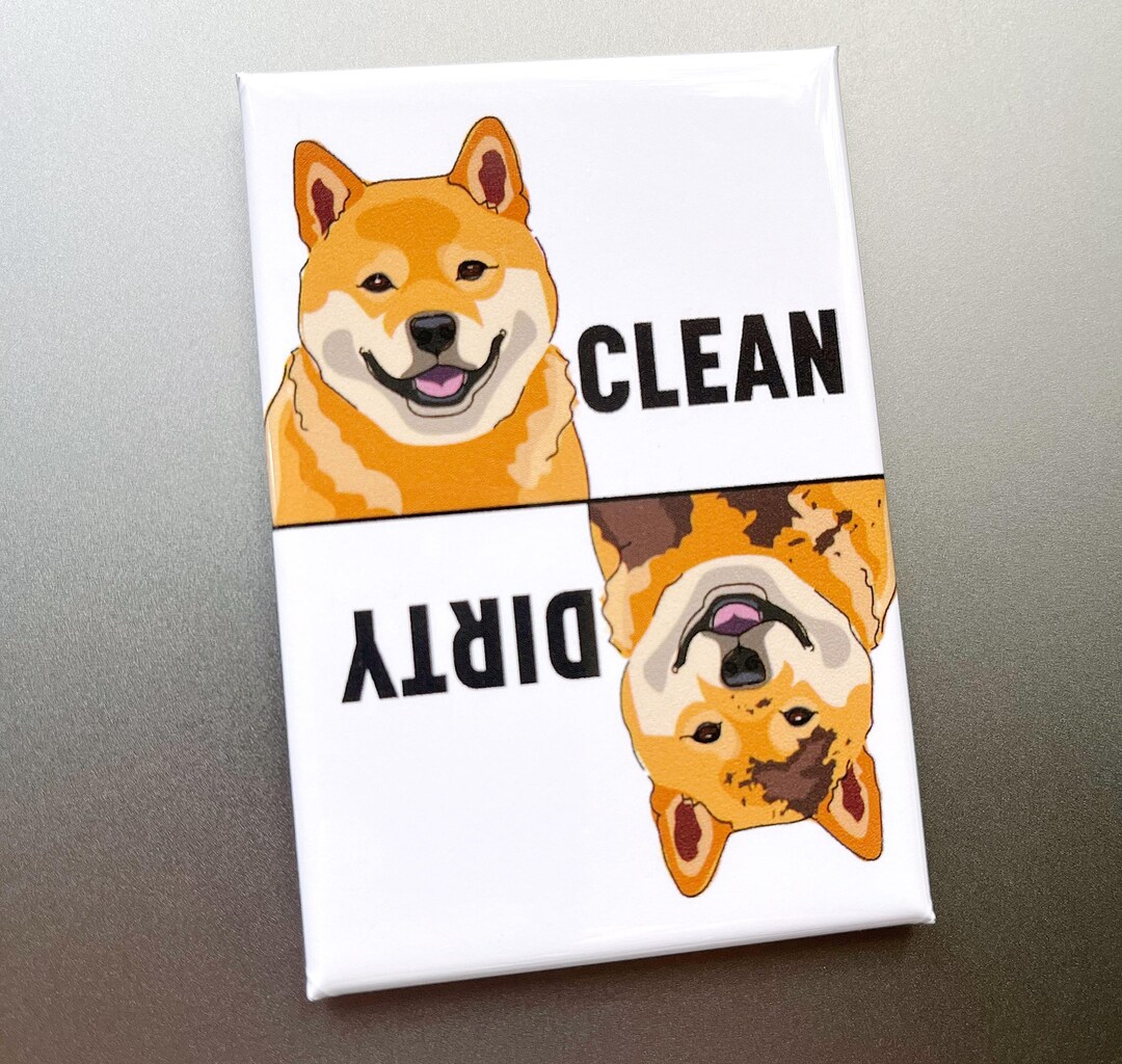 Shiba Inu Clean Dirty Dog Dishwasher Magnet - Dirty or Clean Shiba Dish ...