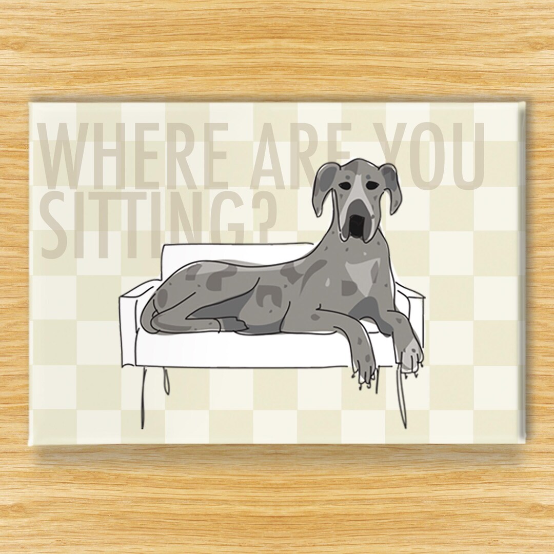 Great Dane Magnet – Funny Danes Wonder: Where Are YOU Sitting – Choice ...